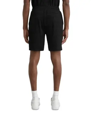 REISS Textured Drawstring Shorts - Black