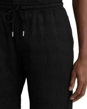 REISS Textured Drawstring Shorts - Black