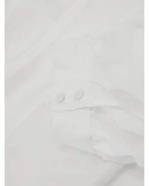 REISS Evie Linen Balloon Sleeve Top - Ivory