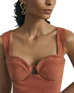 REISS Farley Suede Bustier Top