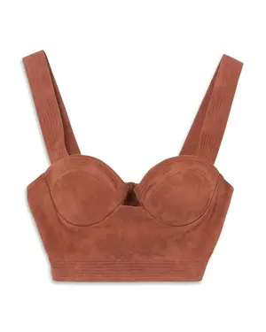 REISS Farley Suede Bustier Top