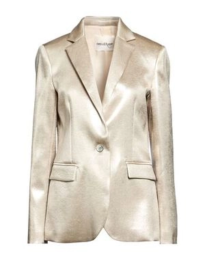 OTTOD'AME Single-breasted Lamé Blazer - Gold