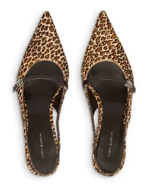 Tory Burch Double T Buckle Mary Jane Slingback Pumps