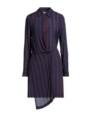 OTTOD'AME Striped Crepe Mini Shirt Dress