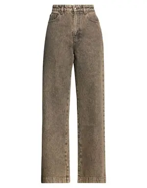 MOORER Wide-leg Jeans With High Waist And Colored Wash