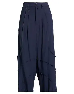 High Midnight Rayon And Virgin Wool Wide-leg Cropped Pants