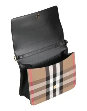 Burberry Calfskin Flap Cross-body Bag - Black