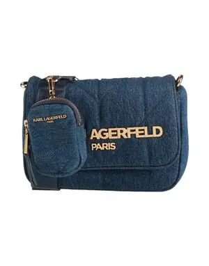 Karl Lagerfeld Denim Flap Crossbody Bag With Appliqués