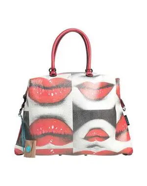 GABS Shopper Bag In Calfskin Leather With Graphic Print - Red