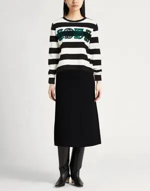 Max Mara Striped Wool Sweater With Velvet Trims