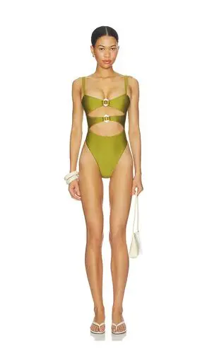 LOVERS AND FRIENDS One Piece Swimsuit With Cut-out Detail - Olive Green