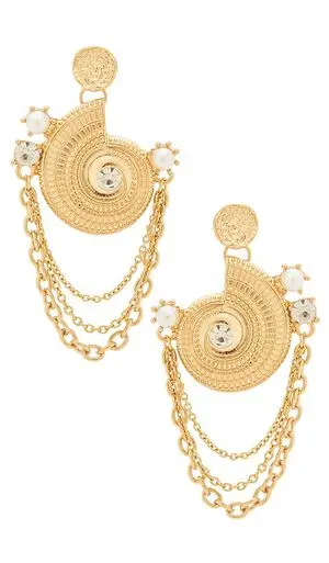 PETIT MOMENTS Scallop Drop Earrings In Metallic - Gold