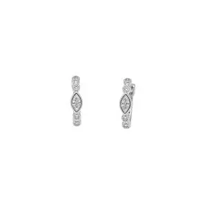UCHI & SOTO Enso Stone Huggie Hoop Earrings - Silver