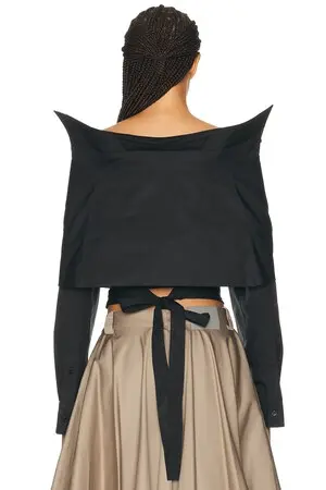 Balenciaga Off The Shoulder Shirt With Attached Waist Tie