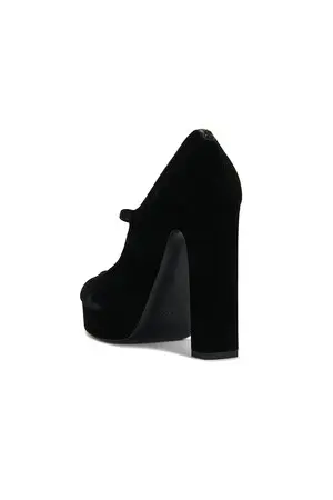 JIMMY CHOO Marene Mary Jane Velvet Platform Block Heel Pumps
