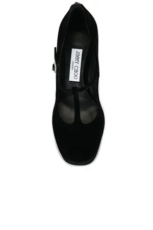 JIMMY CHOO Marene Mary Jane Velvet Platform Block Heel Pumps