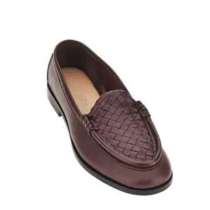 Bottega Veneta Silenzio Nappa Leather Loafers With Intrecciato Detail - Red