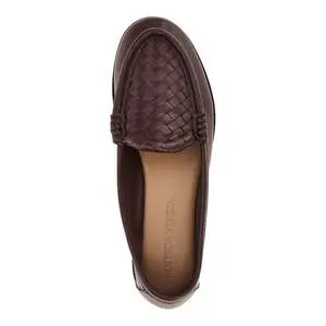 Bottega Veneta Silenzio Nappa Leather Loafers With Intrecciato Detail - Red