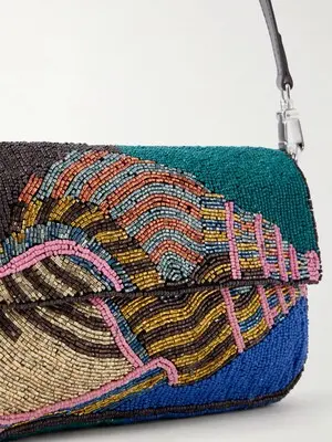 Staud Timmy Beaded Shoulder Bag - Blue