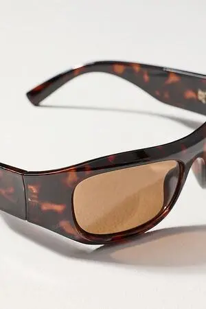 Anthropologie Curved Rectangle Sunglasses - Tortoise