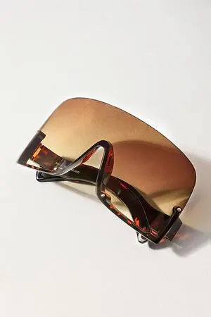 Anthropologie Wraparound Shield Sunglasses - Brown