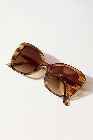 Anthropologie Oversized Square Sunglasses - Brown Pattern