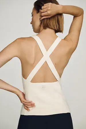 Maeve Cowl-neck Racerback Tank Top - Ivory