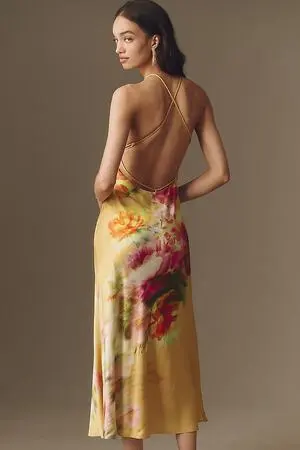 Bhldn Slip Midi Dress In Floral Print