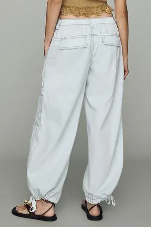 Anthropologie High-rise Wide-leg Cargo Pants - Skywriting