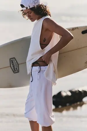 Free People FP Movement Hot Shot Boat Neck Tank White