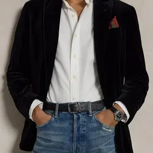 Ralph Lauren Reversible Leather Belt - Black/navy