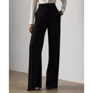Ralph Lauren Dean Wool Gabardine Wide Leg Pants