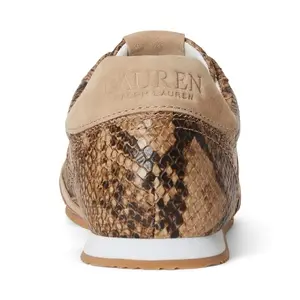 Ralph Lauren Python-embossed Low-profile Sneakers - Tan Multi/tan