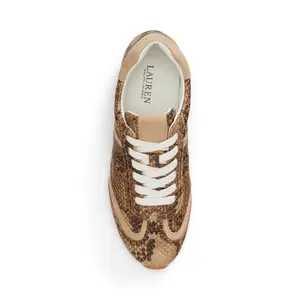 Ralph Lauren Python-embossed Low-profile Sneakers - Tan Multi/tan