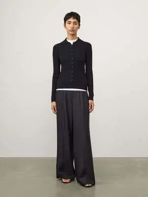 LISA YANG Agata Cardigan Shirt - Black