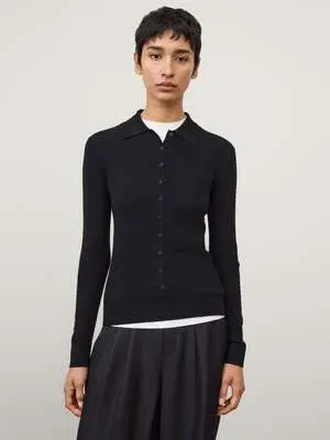 LISA YANG Agata Cardigan Shirt - Black