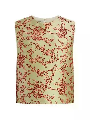 Alberta Ferretti Sleeveless Floral Print Top