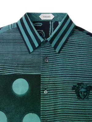 Versace Printed Silk Crêpe-de-chine Regular Shirt - Blue
