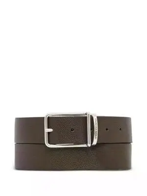 Armani Exchange Logo Detail Square Buckle Belt - Brown