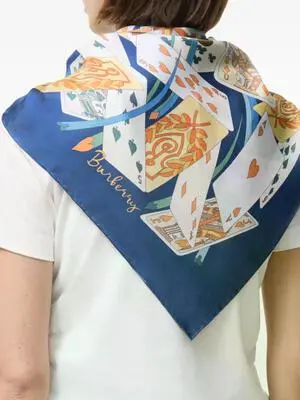 Burberry House Of Cards Silk Scarf - Blue