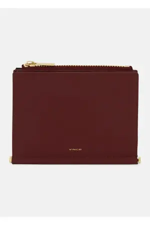 Vince Toggle Bar Leather Bifold Wallet - Red
