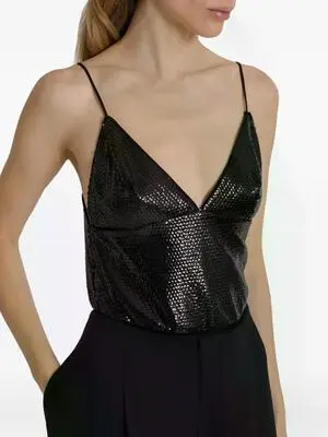 Alberta Ferretti Sequin Embellished V-neck Top