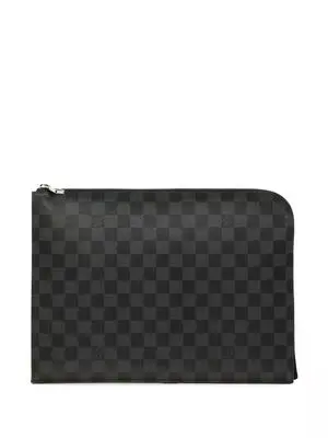 LOUIS VUITTON Damier Graphite Pochette Jour Gm Clutch Bag - Black