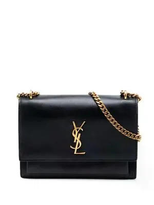 Saint Laurent Calfskin Monogram Sunset Crossbody Bag