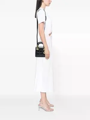 Dior Patent Cannage Lady Satchel - Black