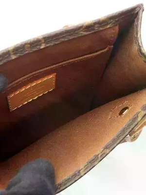 LOUIS VUITTON Monogram Petit Sac Plat Satchel - Brown
