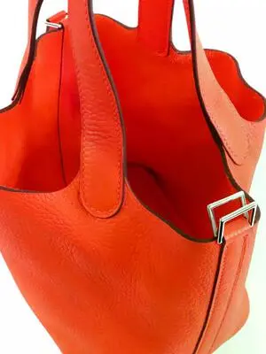 Hermès Clemence Picotin Lock 18 Handbag - Orange
