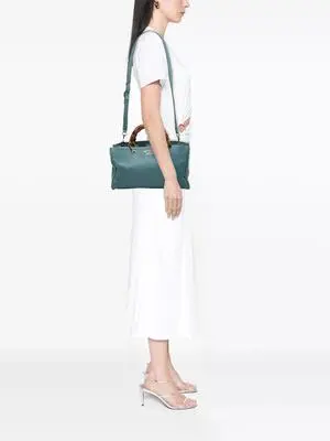 Gucci Calfskin Bamboo Shopper Satchel - Blue