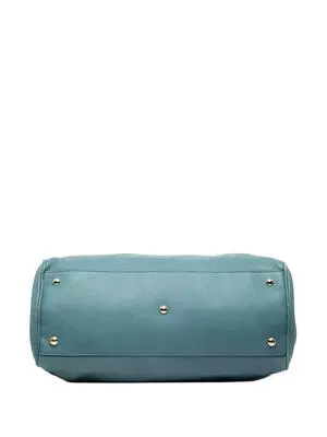 Gucci Calfskin Bamboo Shopper Satchel - Blue