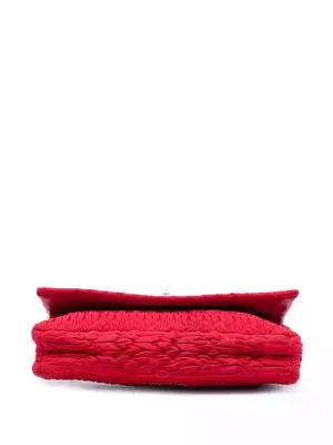 Miu Miu Matelassé Nylon Crystal Chain Satchel - Red